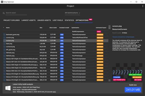 Unity Optimizer Free Tool To Detect Largest And Unused Assets And Reduce Build Size Rgamedev