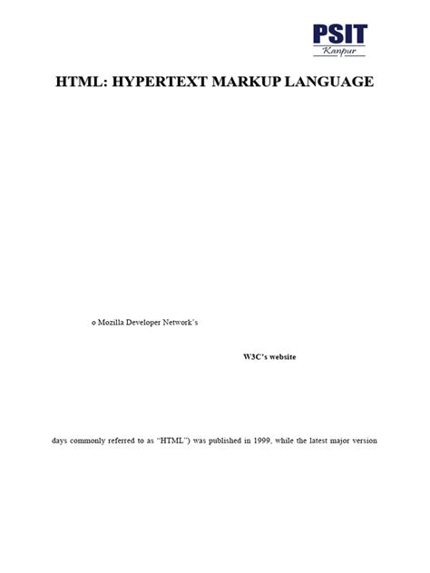 Unit 2 Html Css And Xml Pdf Html Element Hyperlink