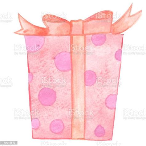생일 파티 이벤트에 장식을위한 활 수채화 그림이있는 분홍색 선물 상자 공휴일에 대한 스톡 벡터 아트 및 기타 이미지 공휴일 귀여운 기념일 Istock