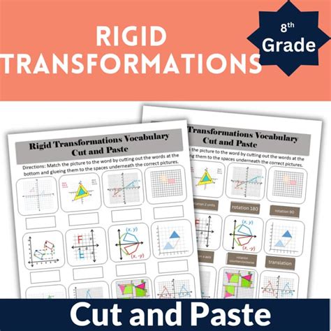 8th Grade Rigid Transformations Cut And Paste Activity Low Prep Sub