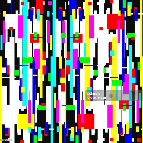 벡터 Tv 화면 기술 스타일 배경입니다 왜곡 결함 효과 디자인 직물 섬유 광고 배너에 대 한 미래의 기하학적 패턴입니다 가리기에