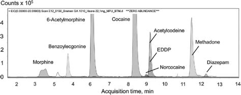 Extracted Ion Chromatogram Of The Lc Qtof Ms Analysis Of The Hair