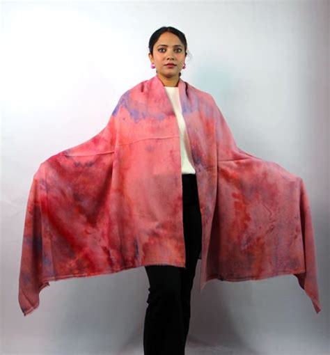 200 Count 100 Ultra Fine Wool Ice Dying Print Stole