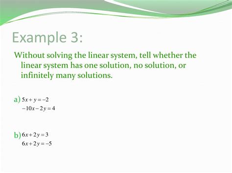 Solve Special Types Of Linear Systems Ppt Download