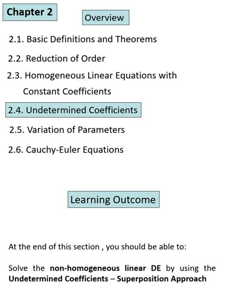 2 Chapter 04 Second Order Ode Undetermined Coefficients Pdf