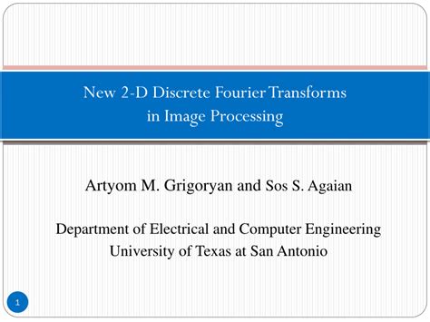 Pdf New 2 D Discrete Fourier Transforms In Image Processing