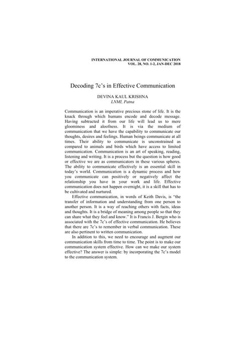 Ankit Kourav On Linkedin Pdf Decoding 7cs In Effective Communication