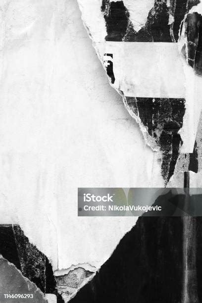 Kertas Robek Putih Hitam Kosong Kusut Poster Creased Tekstur Grunge Latar Belakang Latar
