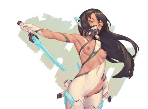 Rule 34 Armpit Bigrbear Breasts Brown Hair Casual Exposure Clothed Dark Skin Long Hair Mask