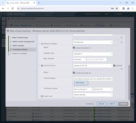 Vmware Esxi 8 Create Virtual Machines Server World