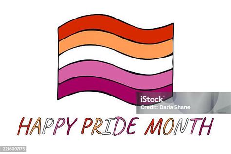 Colorful Lesbian Pride Flag Happy Pride Day Lgbtq Community Pride Month