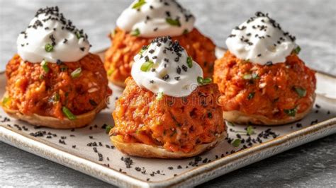 Caramel Dessert Balls Topped With Delicious Dragon Fruit Stock Image Image Of Gastronomy