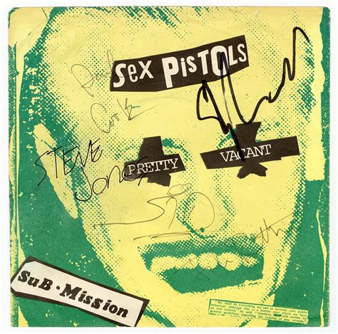 Lot Detail The Sex Pistols Ultra Rare Signed U S Pretty Vacant Record With Sid Vicious