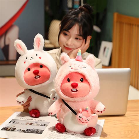 3040cm Cute Loopy Plush Toys Lovely Korea Style Pink Little Beaver