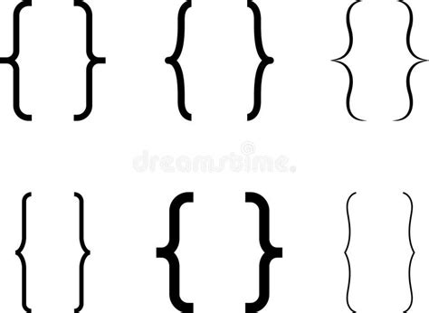 Double Brackets Curly Angled And Rounded Braces Pair Symmetric Mathematics Punctuation Symbol