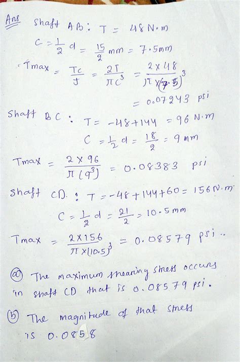 solved knowing that each of the shafts ab bc and cd consist of a