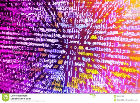 Programming Coding Source Code Screen Stock Illustration