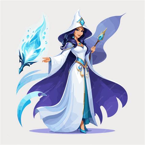 Premium Vector Sorceress Vector On White Background