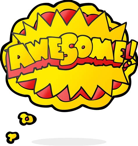 Freehand Drawn Thought Bubble Cartoon Awesome Symbol 11183067 Vector Art At Vecteezy