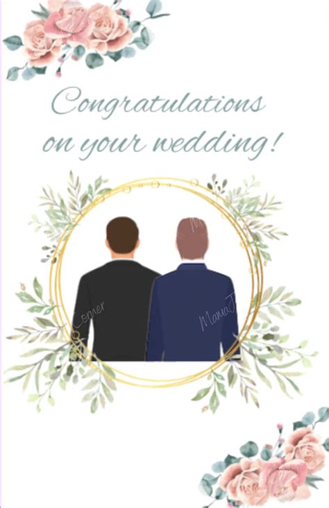 Congratulations On Your Wedding Greeting Card For Same Sex Couples Etsy