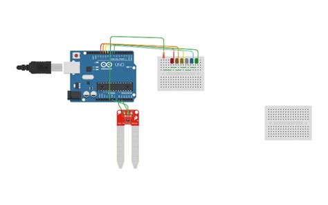 Circuit Design Датчик влажности почвы Tinkercad