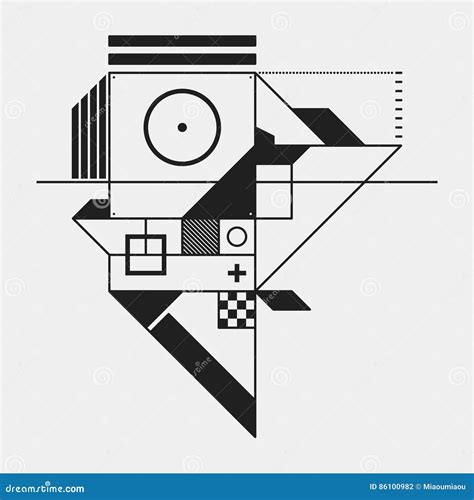 Abstract Design Element In Constructivism Style Stock Vector Illustration Of Black