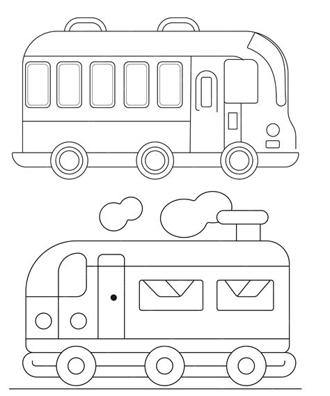 기차가 있는 기차 그림 프리미엄 벡터