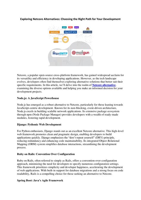 Ppt Exploring Netcore Alternatives Choosing The Right Path For Your