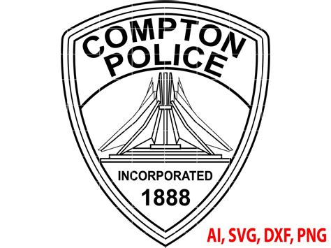 Compton Police Badge Logo Seal Custom Ai Vector Svg Dxf Png