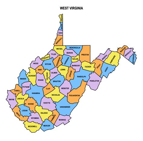 West Virginia County Map Editable And Printable State County Maps