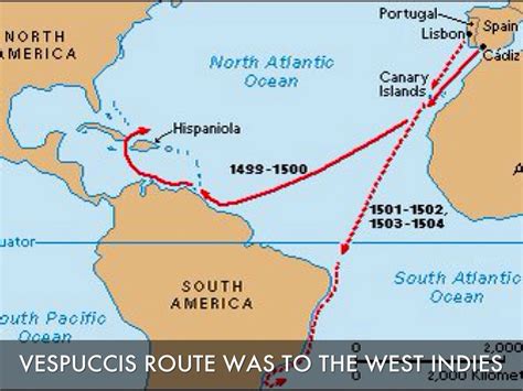Amerigo Vespucci Route Columbus By Brittney White