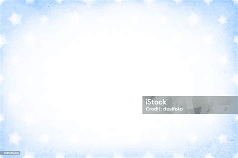 밝은 하늘색 그라데이션 색상 질감 효과 희미한 빈 공간 수평 질감 효과 벡터 배경 얼룩진 질감 및 흰색 중심과 별이 박힌 테두리 또는 프레임이 있는 비네트 0명에 대한 스톡