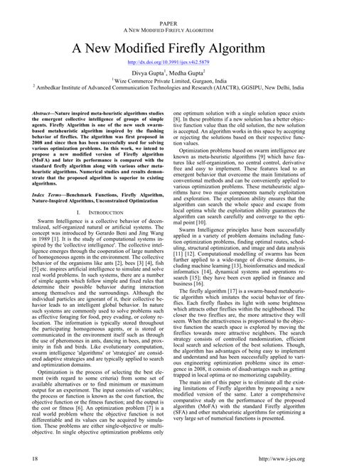 pdf a new modified firefly algorithm