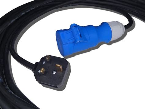 2m 230v 13a Plug Top To Commando Socket Adaptor