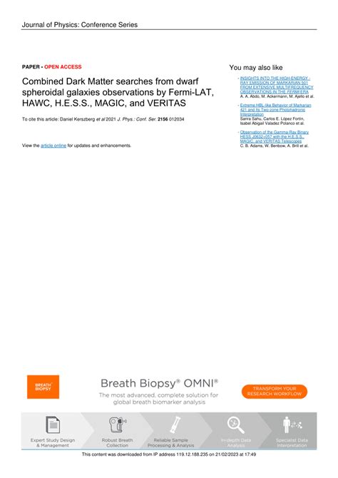 Pdf Combined Dark Matter Searches From Dwarf Spheroidal Galaxies Observations By Fermi Lat