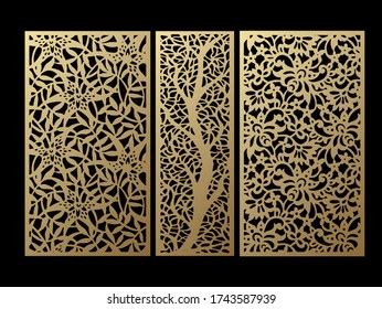 Tree Pattern Decor Plasma Cutting Stock Vector Royalty Free