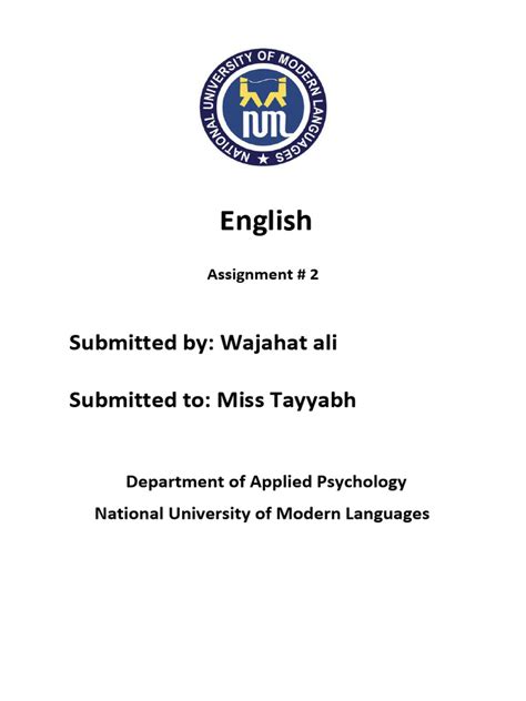 English Assignment Pdf Linguistic Typology Syntax