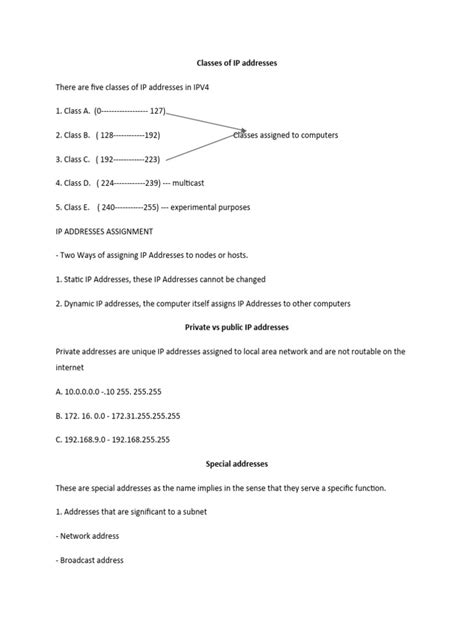 Ip Addresses Notes Pdf