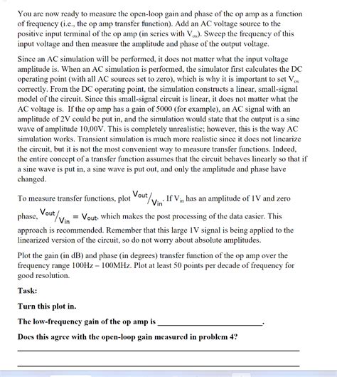 Solved 1 Basic Op Amp Simulation In Multisim Construct The
