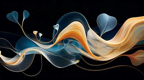 Premium Ai Image Abstract Art Flowing Interconnected Shapes