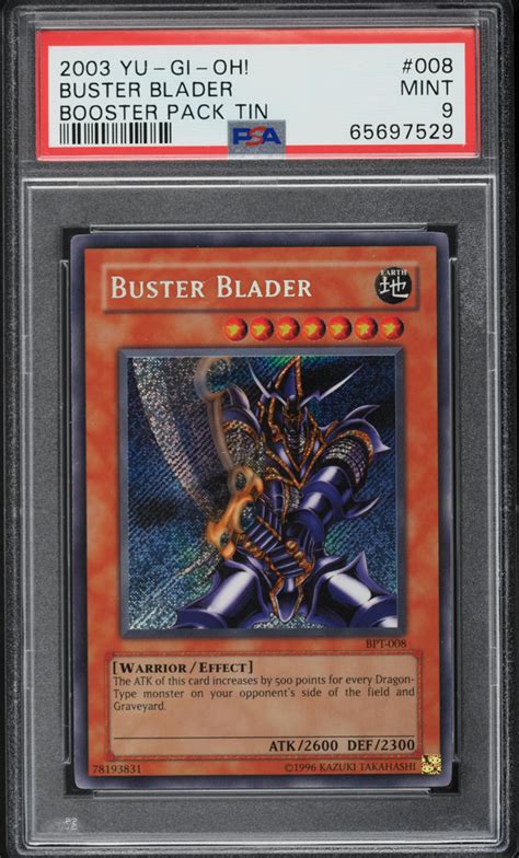 2003 Yu Gi Oh Booster Pack Tin Buster Blader Bpt 008 Psa 9 Mint On Fanatics Collect