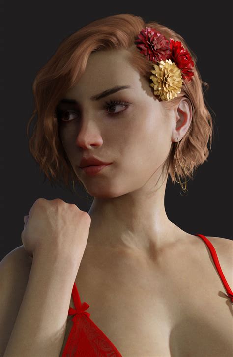 Female Portraitrealistic Rendering 3d Render By Ama Gol