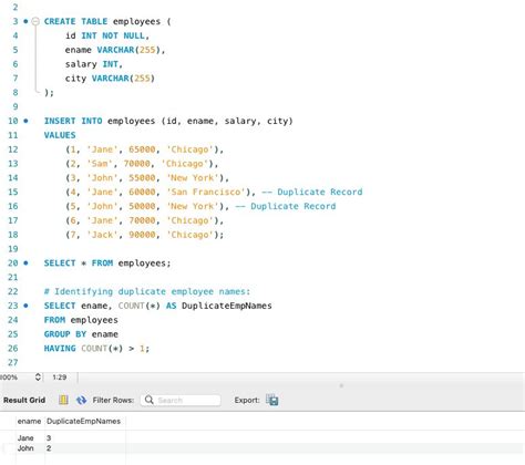 Harini M S On Linkedin 🔹 Sql Fun Write A Query To Find Duplicate Employee Names We Can Use