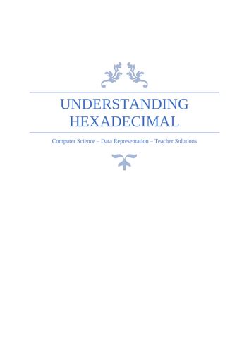 Introduction To Hexadecimal Teaching Resources