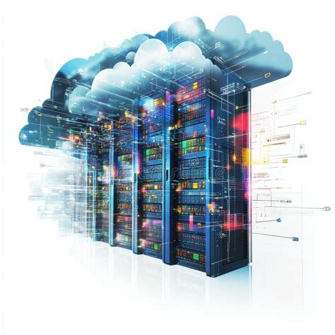 Cloud Computing And Data Server Infrastructure A Digital Hub For Modern Technology Stock