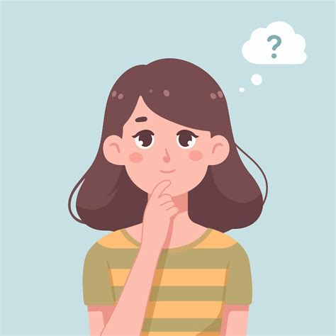 Premium Vector Cute Happy Young Woman Confused Flat Design Vector