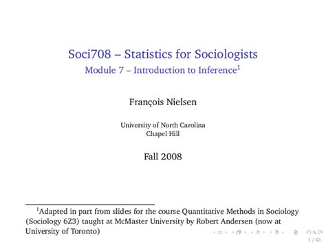 Introduction To Inference Sociologist Statistics Lecture Slides