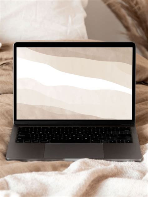 Aesthetic Desktop Wallpaper Warm Neutral Minimalist Laptop Background