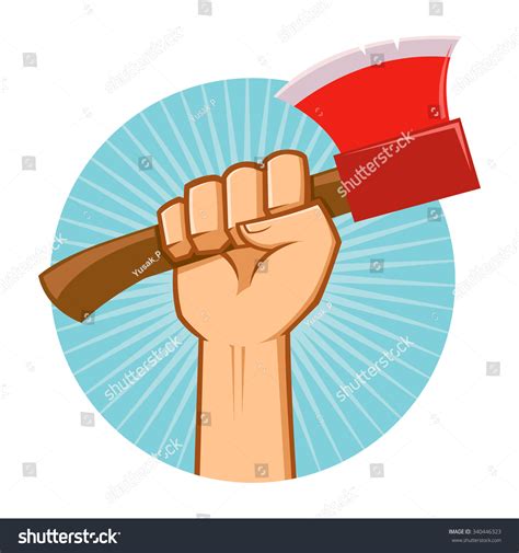 Symbol Hand Holding Axe Vector Illustration Stock Vector Royalty Free 340446323 Shutterstock