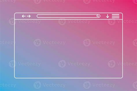 Web Browser Window Website Interface Template Outline Browser Social Media Style Simple